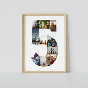 All Number Photo Collage Template, BUNDLE, Editable, Canva Frame ...