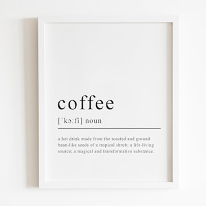 Office Decor, Coffee Definition Print, Funny, Office Sign, Coffee ...