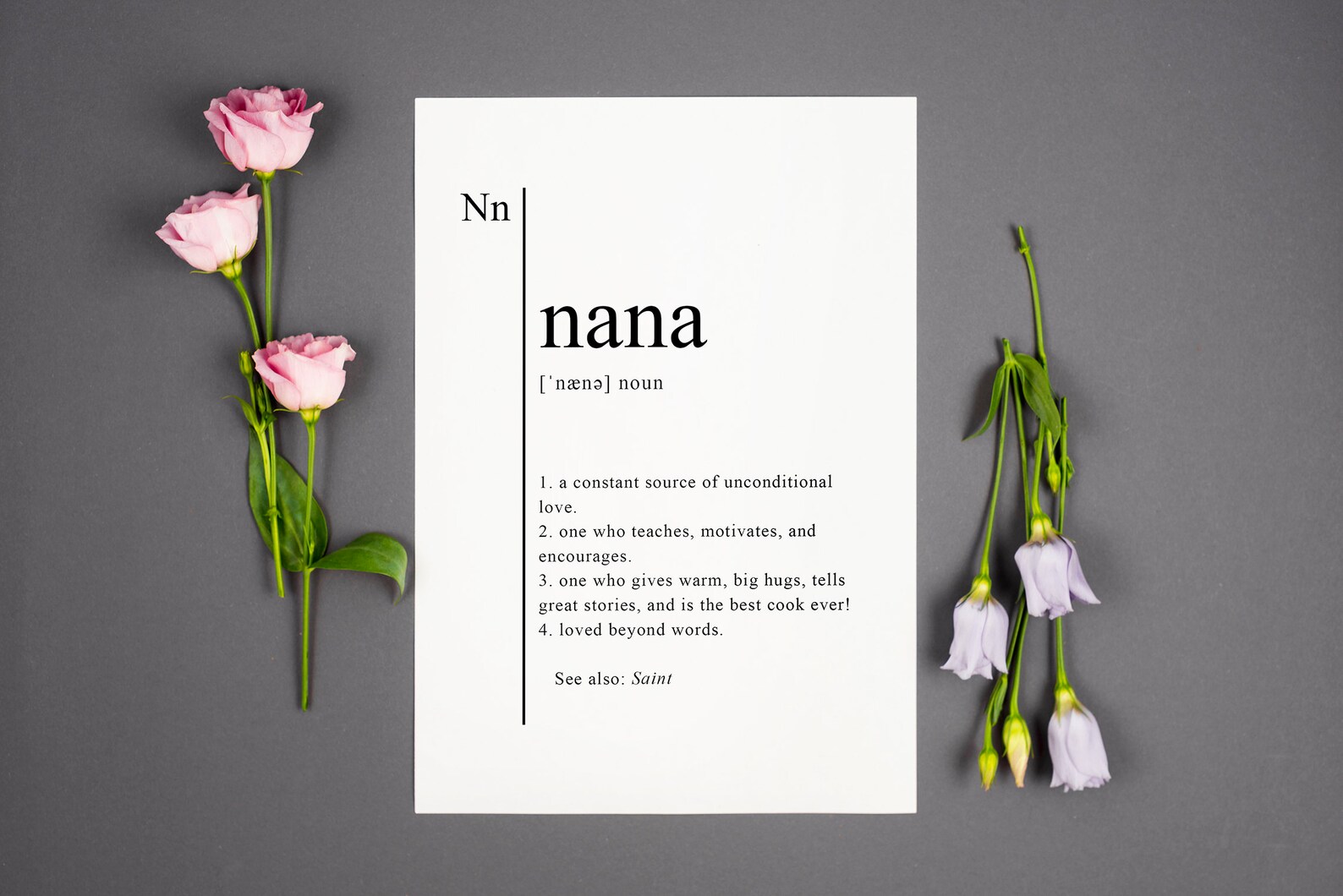 Nana Definition Print Nana Sign Definition Poster Nana Etsy