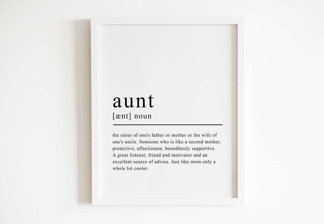 Aunt Gift, Aunt Definition Print, Aunt Mother's Day Gifts Ideas, From ...