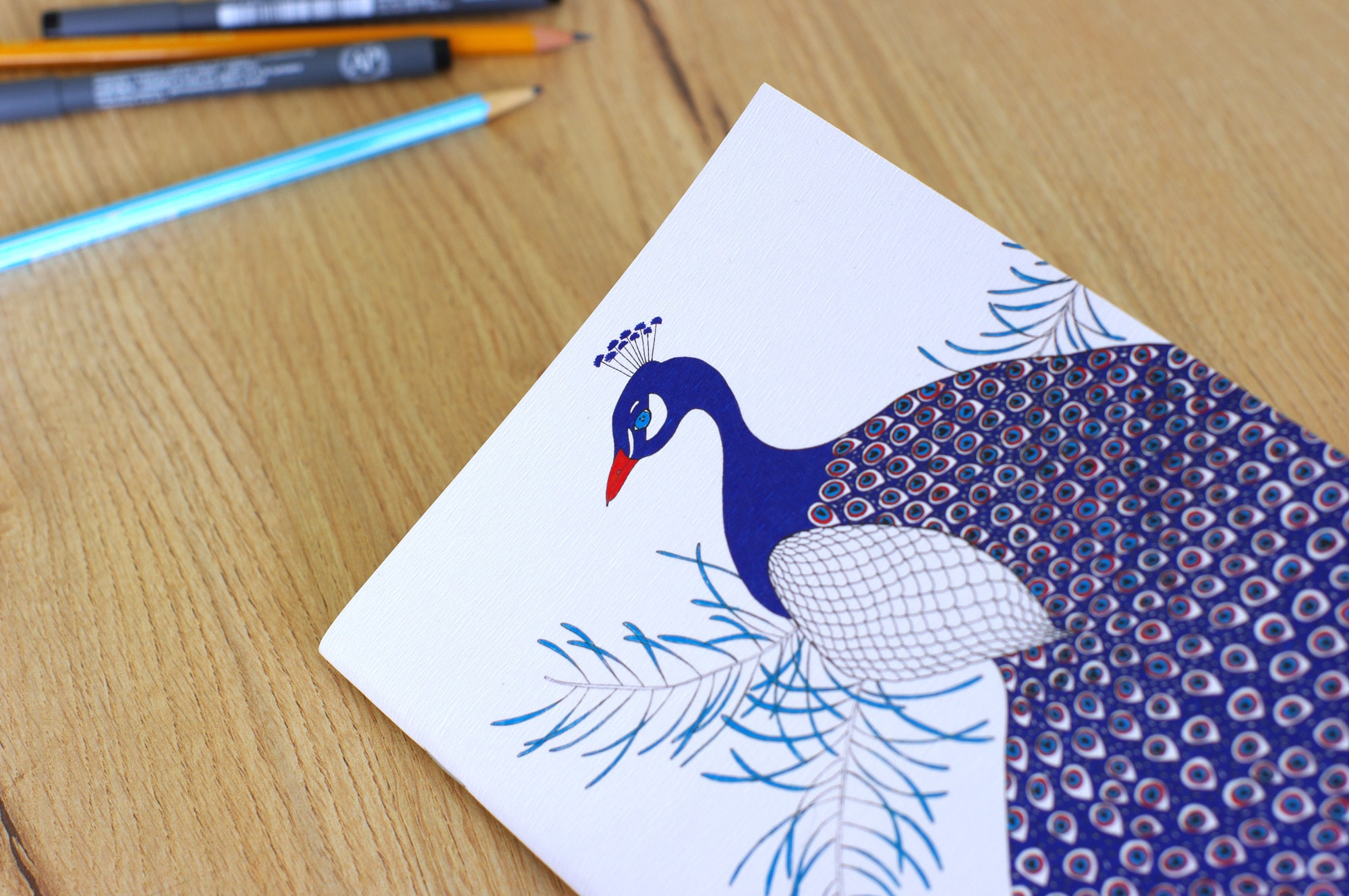 Peacock Notebook A5 half A4 High Quality Thick Paper 64 Blank Sheets - Etsy