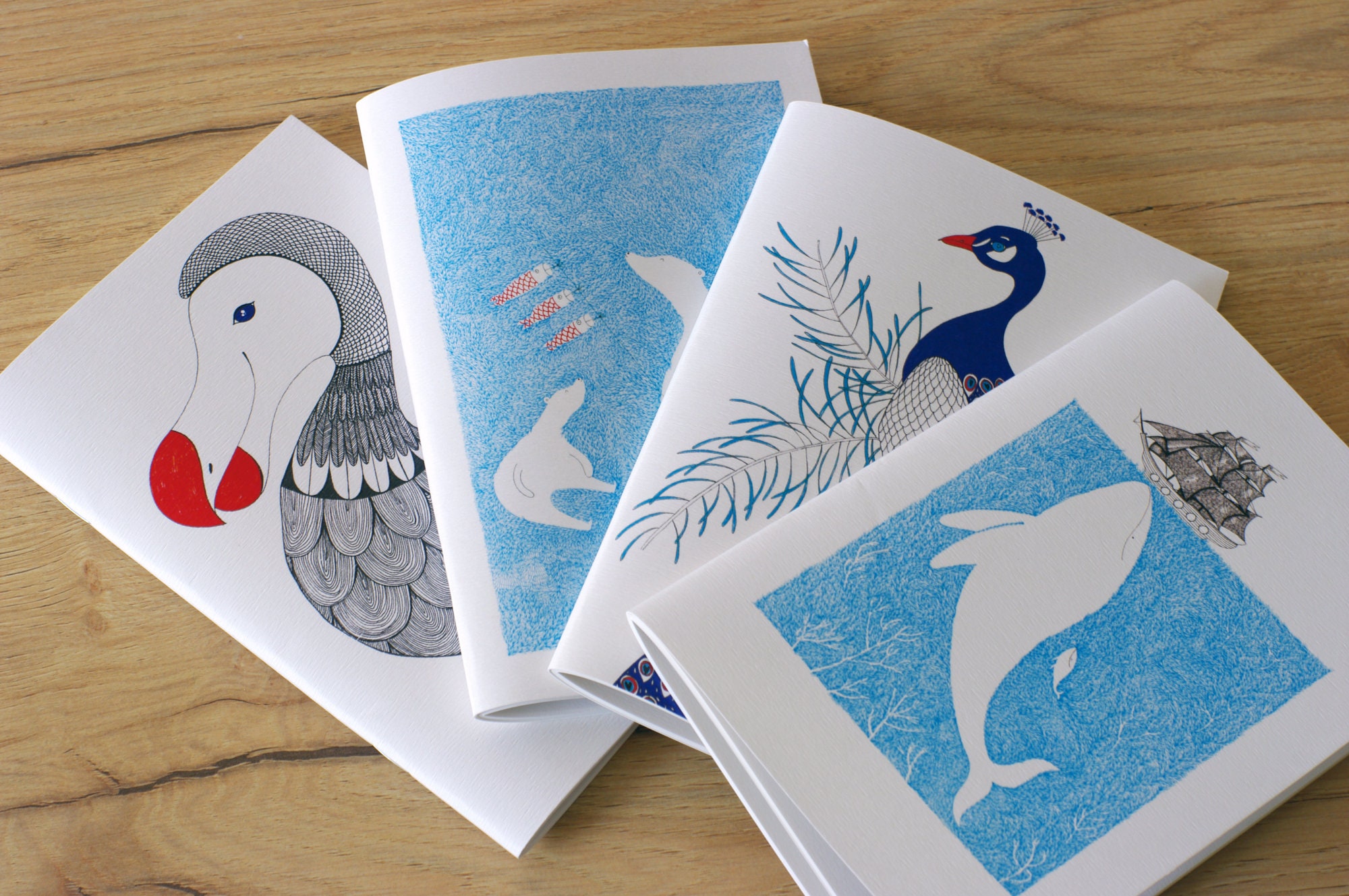 Peacock Notebook A5 half A4 High Quality Thick Paper 64 Blank Sheets - Etsy