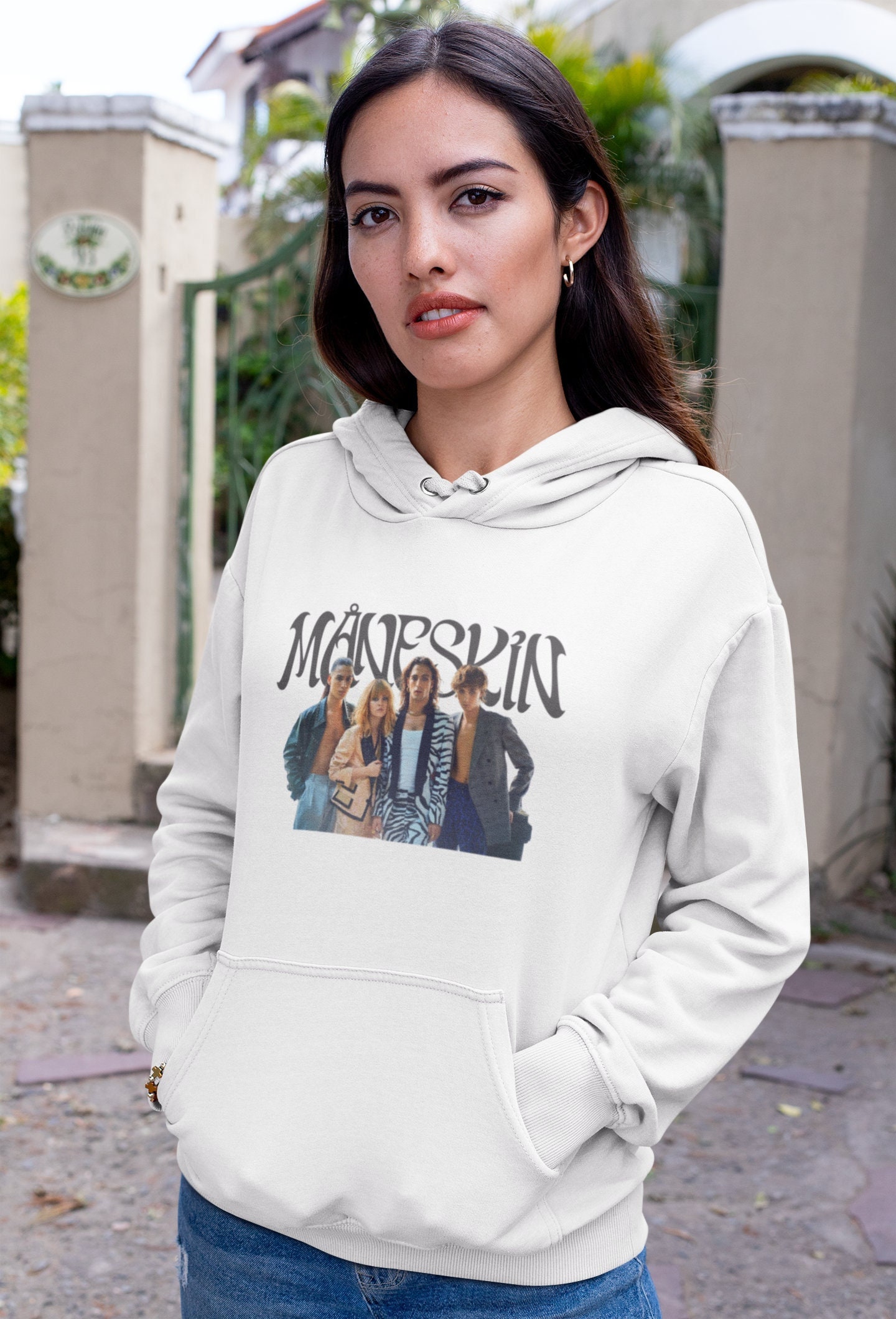 Maneskin merch poster art band hoodie - Damiano David hoodie sold by ...