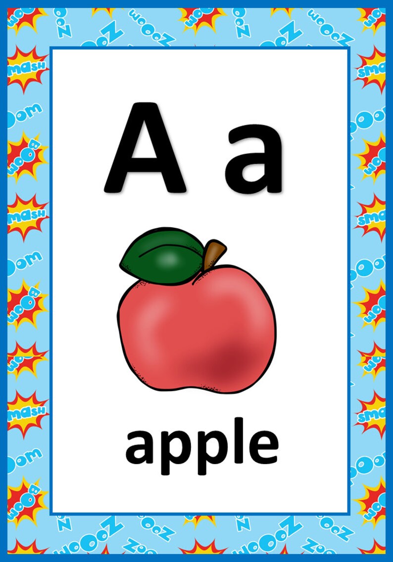 Alphabet Posters, Classroom Decor Printable Posters, Superhero Theme - Etsy