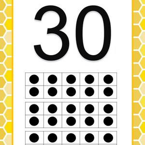 Bee Themed Number Posters - Etsy