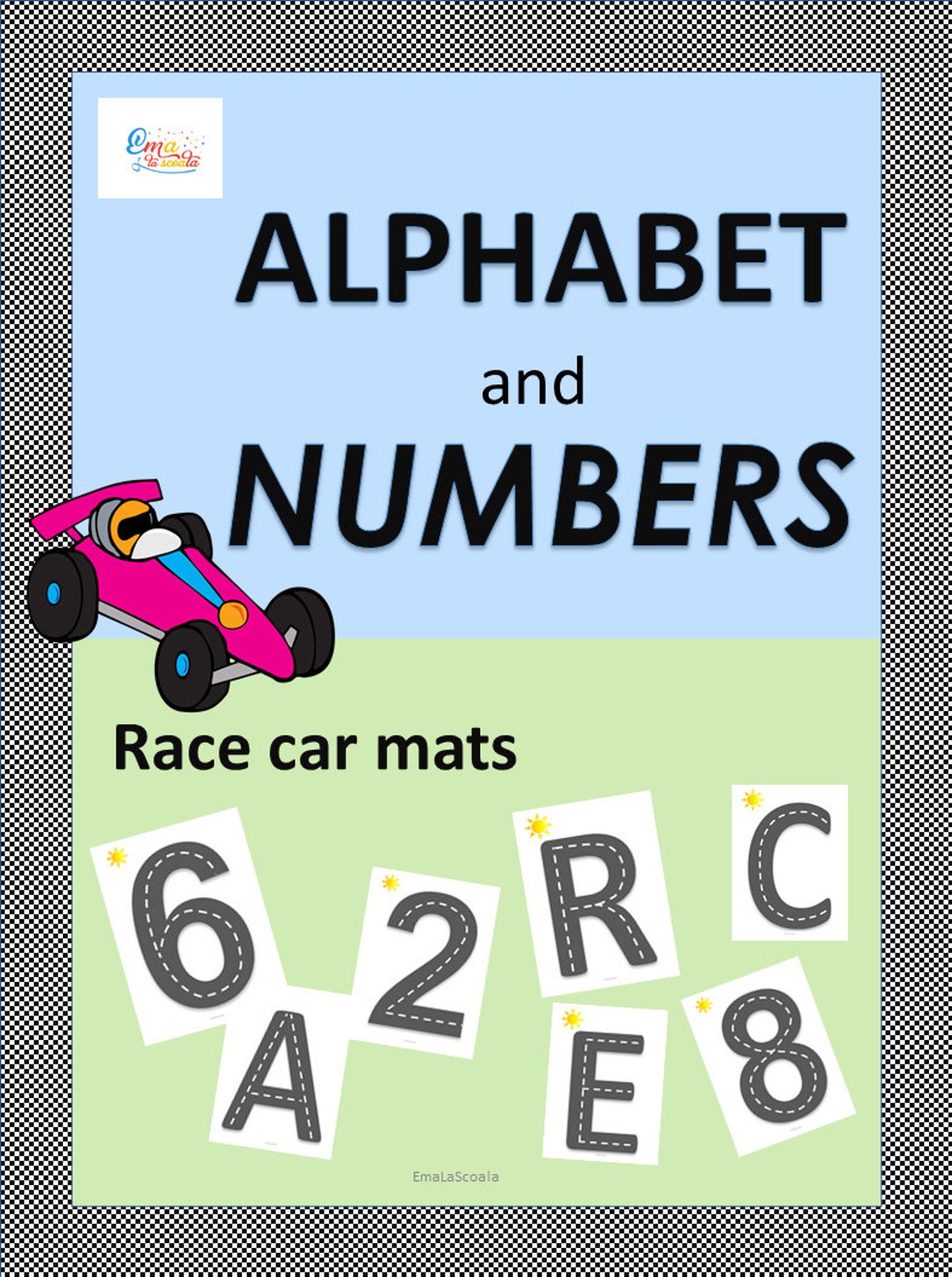 Print and Drive, Race Cars Letters and Numbers, Printable Mat ...