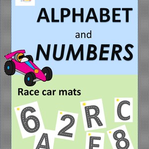 Print and Drive, Race Cars Letters and Numbers, Printable Mat ...