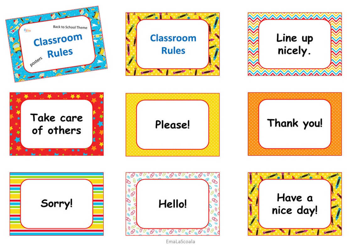Back to School Classroom Rules Printable Posters for Your - Etsy