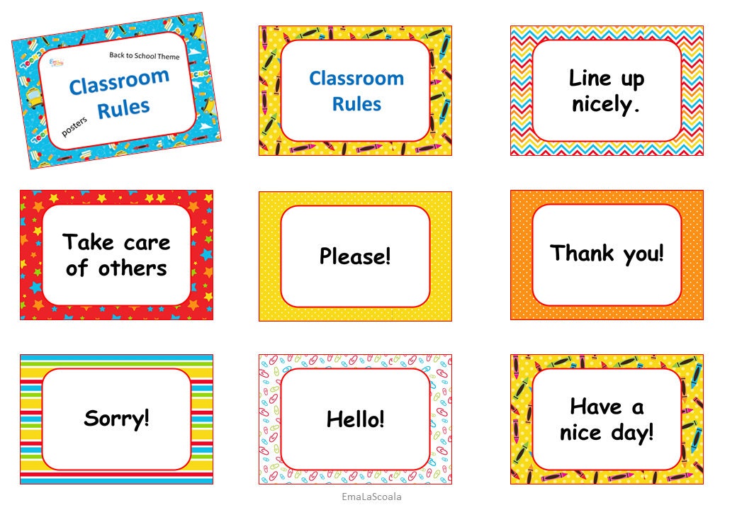 Back to School Classroom Rules Printable Posters for Your - Etsy