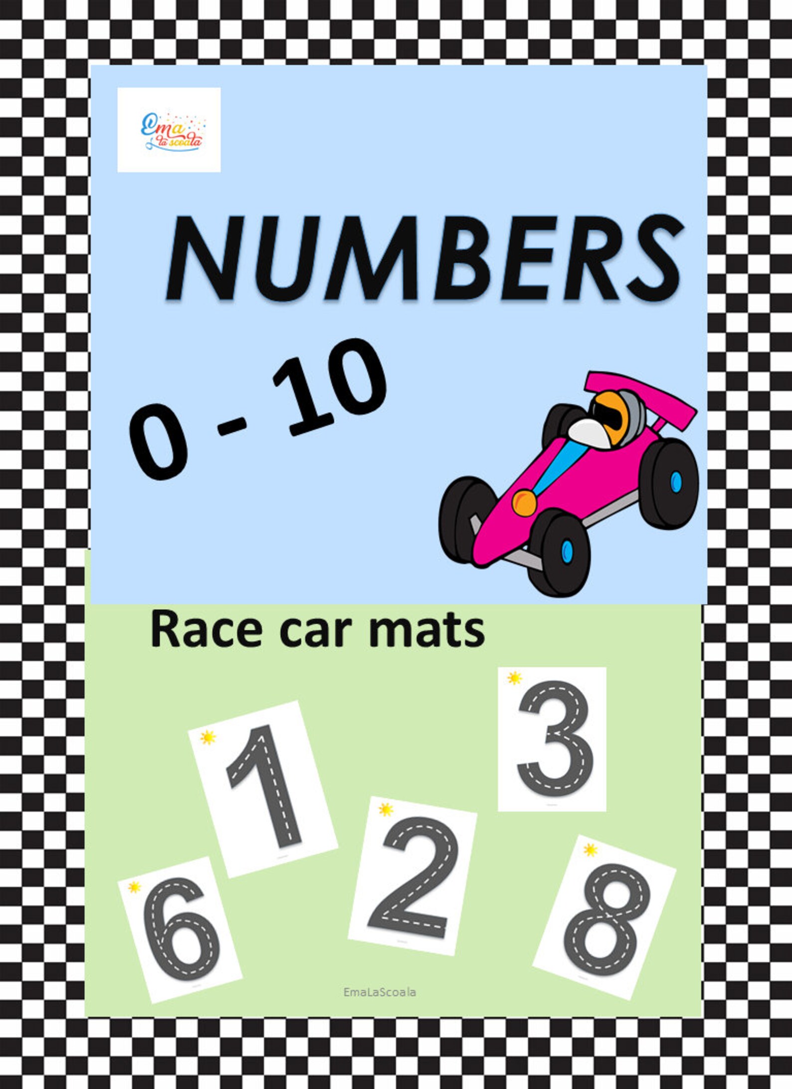 Number Mats Tracing Numbers Printable Race Car Mats Instant - Etsy