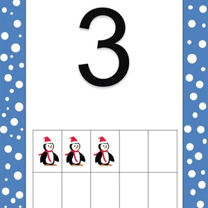 Printable Numbers Posters, Penguin Theme, Classroom Bulletin Board - Etsy