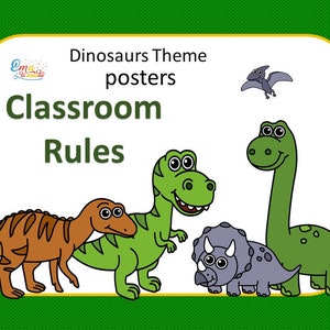 Dinosaur Classroom Decor, Teacher Poster Rules, Digital Posters - Etsy