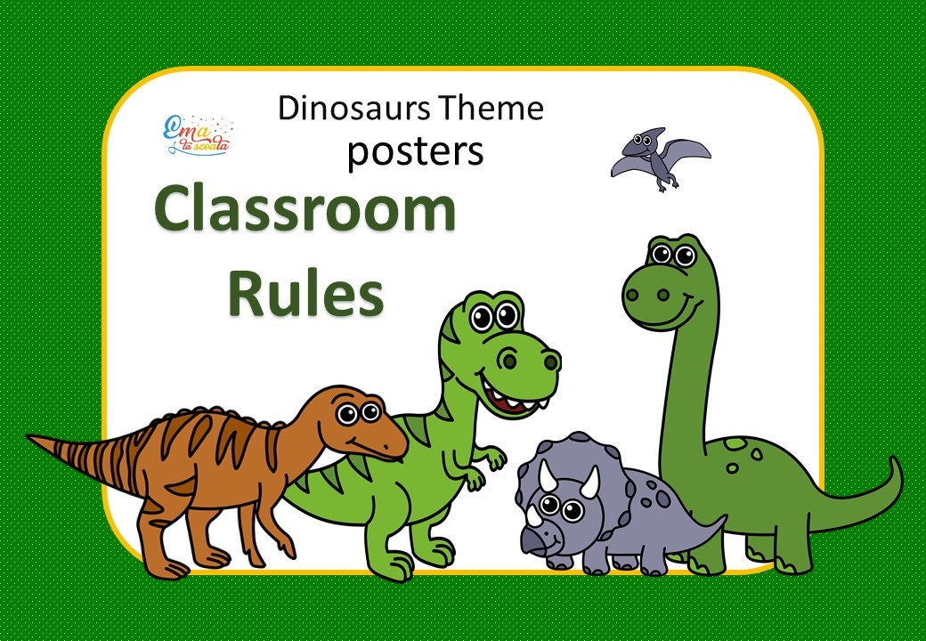 Dinosaur Classroom Decor, Teacher Poster Rules, Digital Posters - Etsy