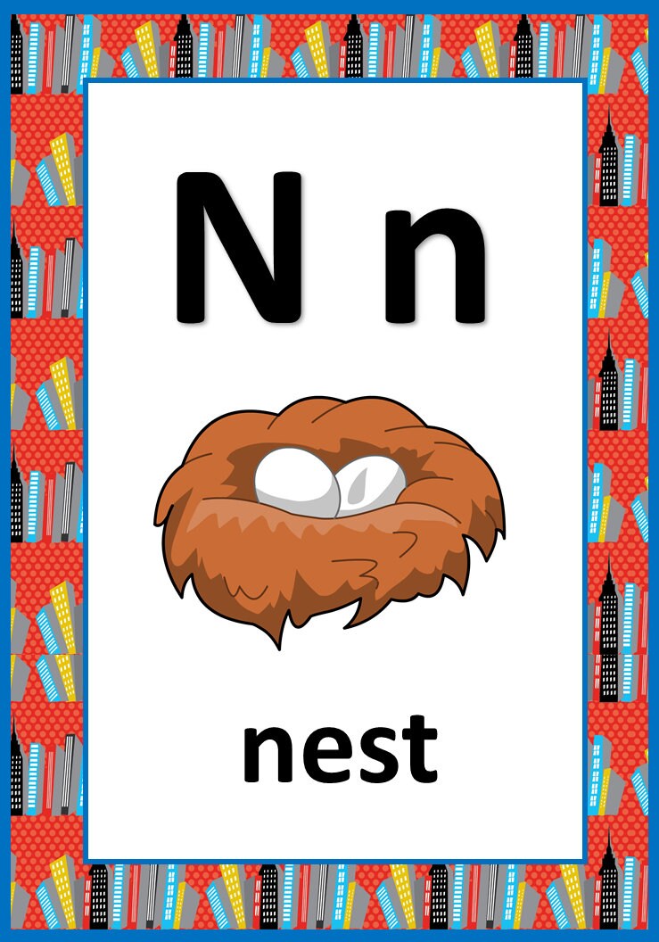 Alphabet Posters Classroom Decor Printable Posters Superhero - Etsy