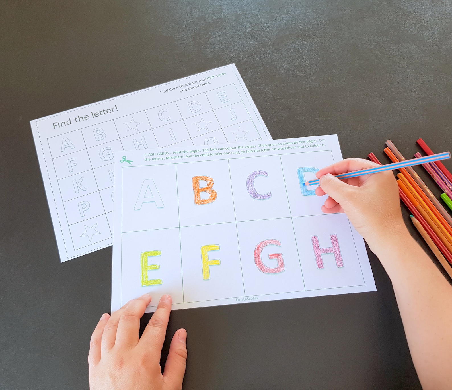 Printable Alphabet Game Letters Flash Cards and Worksheets - Etsy