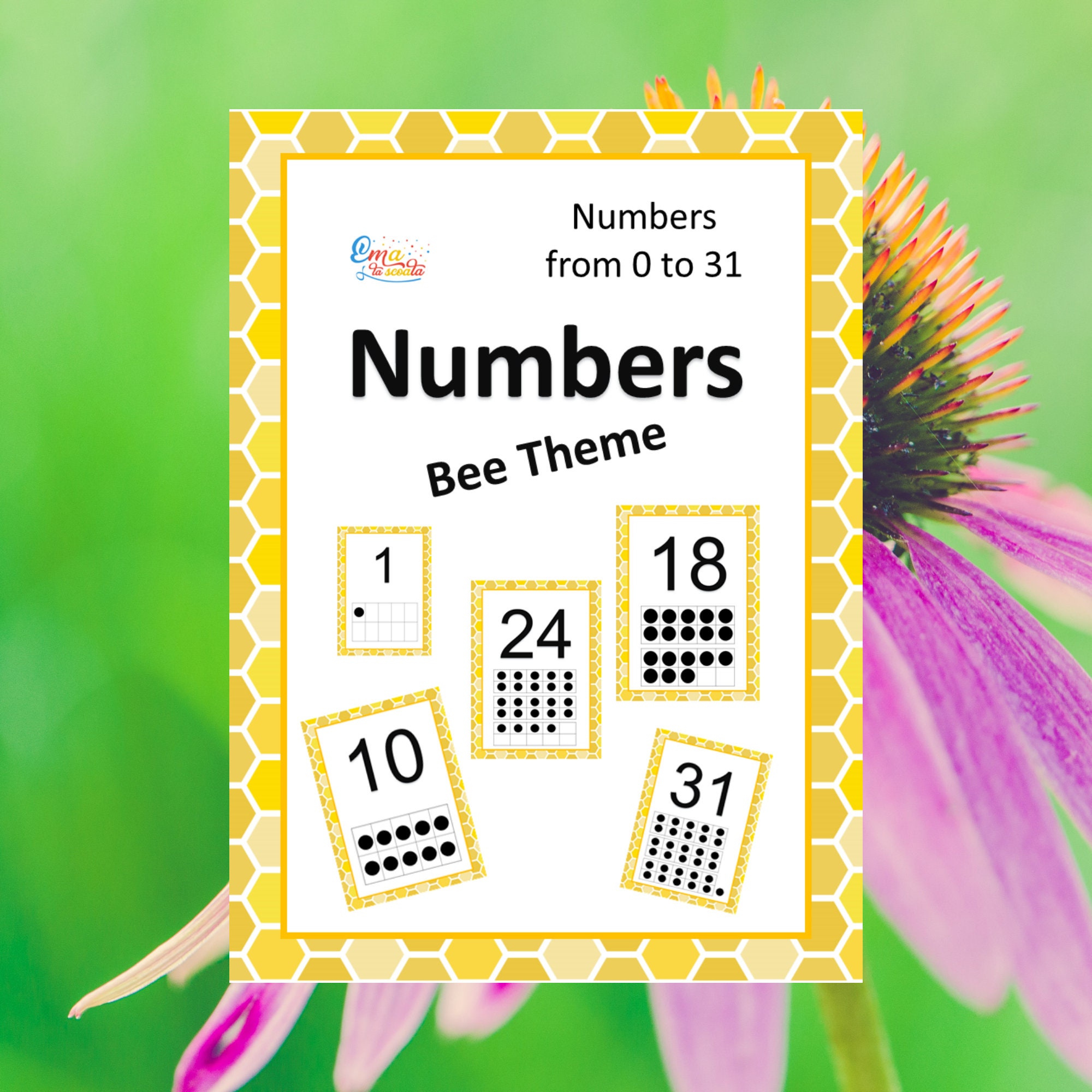 Bee Themed Number Posters - Etsy