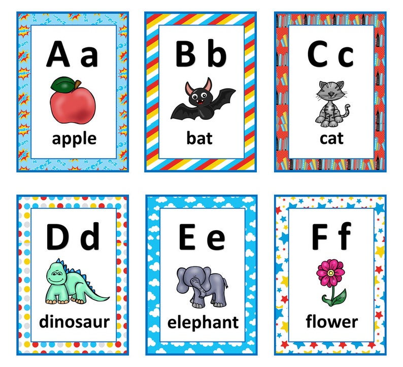 Alphabet Posters, Classroom Decor Printable Posters, Superhero Theme - Etsy