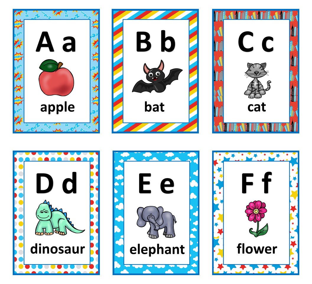 Alphabet Posters, Classroom Decor Printable Posters, Superhero Theme - Etsy