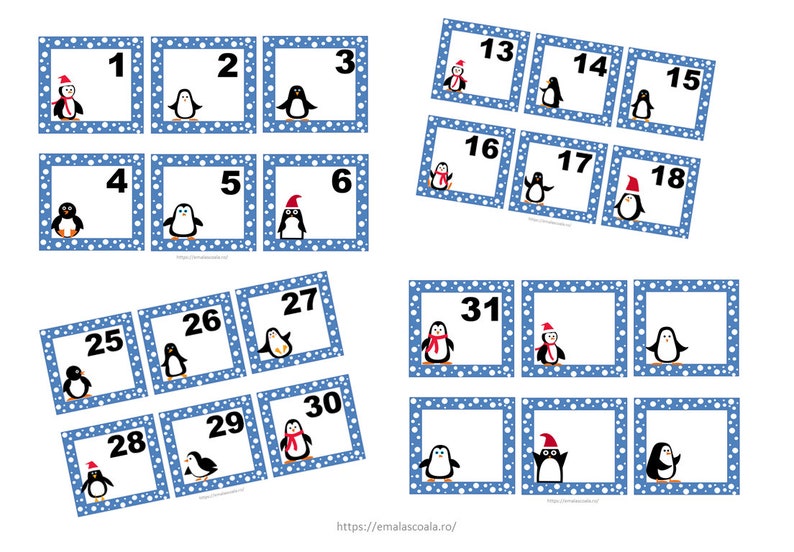 Penguin Theme Calendar for Kids, Printable Classroom Calendar, Digital ...