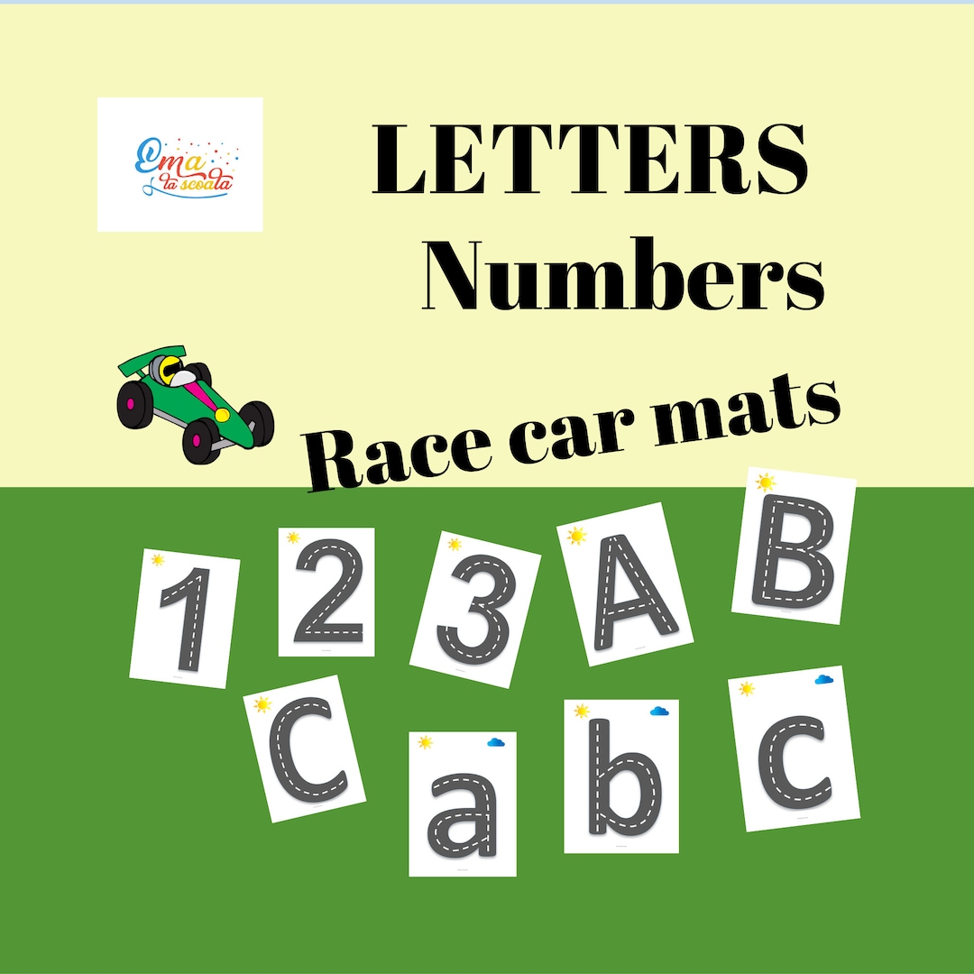 Print and Drive, Race Cars Letters and Numbers, Printable Mat ...