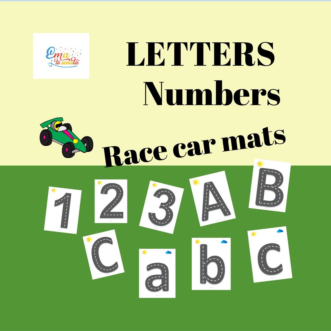 Print and Drive, Race Cars Letters and Numbers, Printable Mat ...
