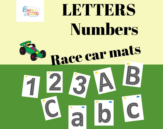 Print and Drive, Race Cars Letters and Numbers, Printable Mat ...