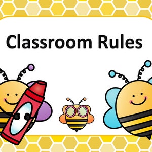 Bee Theme Classroom Rules, Printable Posters - Etsy