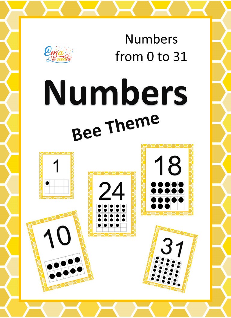 Bee Themed Number Posters - Etsy