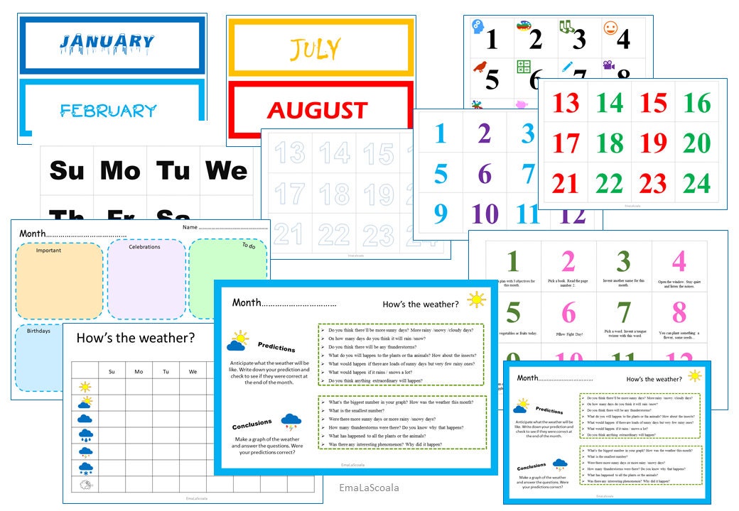 Calendar With Activities and Tasks for Kids - Etsy