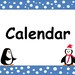 Penguin Theme Calendar for Kids, Printable Classroom Calendar, Digital ...