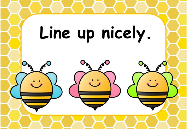 Bee Theme Classroom Rules Printable Posters | Etsy