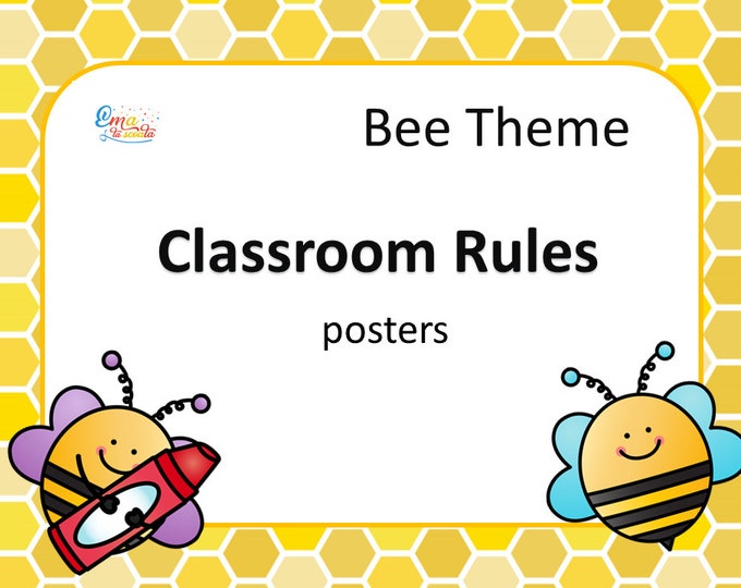 Bee Theme Classroom Rules, Printable Posters - Etsy