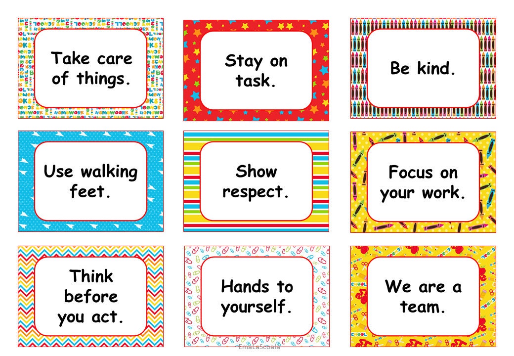 Back to School Classroom Rules Printable Posters for Your - Etsy