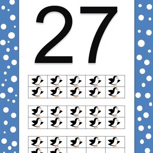 Printable Numbers Posters, Penguin Theme, Classroom Bulletin Board - Etsy