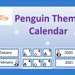 Penguin Theme Calendar for Kids, Printable Classroom Calendar, Digital ...