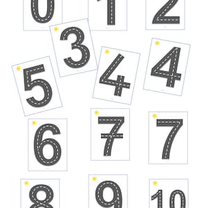 Number Mats Tracing Numbers Printable Race Car Mats Instant - Etsy