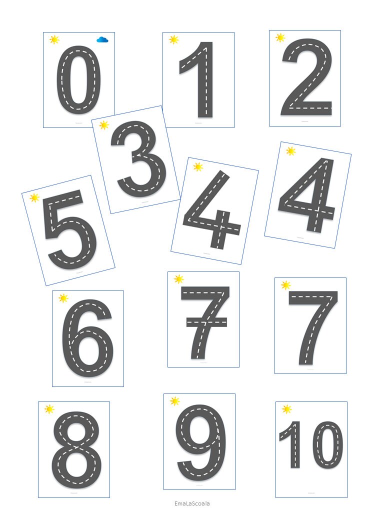Number Mats Tracing Numbers Printable Race Car Mats Instant - Etsy
