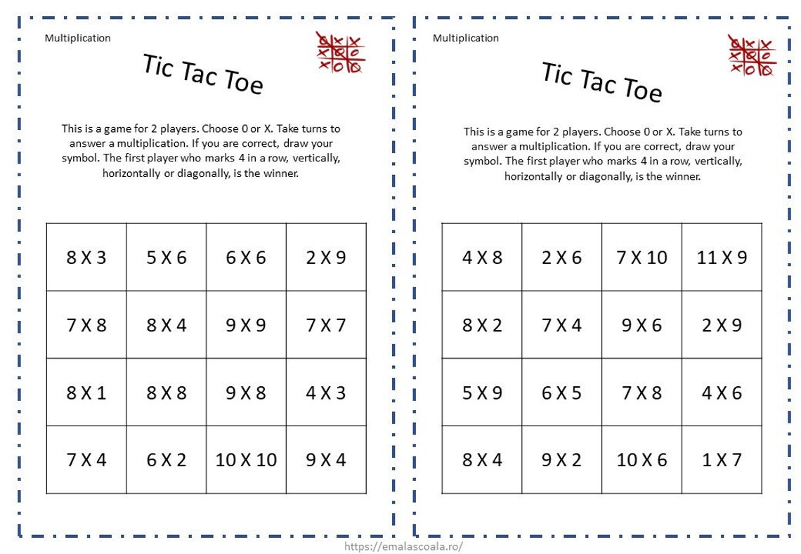 Math Worksheets Printable 2nd Grade Multiplication Game 80 | Etsy