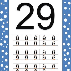 Printable Numbers Posters, Penguin Theme, Classroom Bulletin Board - Etsy