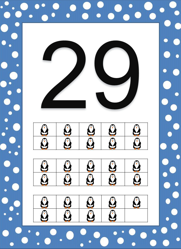 Printable Numbers Posters, Penguin Theme, Classroom Bulletin Board - Etsy