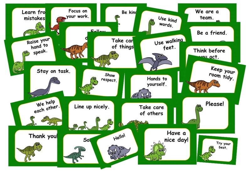 Dinosaur Classroom Decor, Teacher Poster Rules, Digital Posters - Etsy