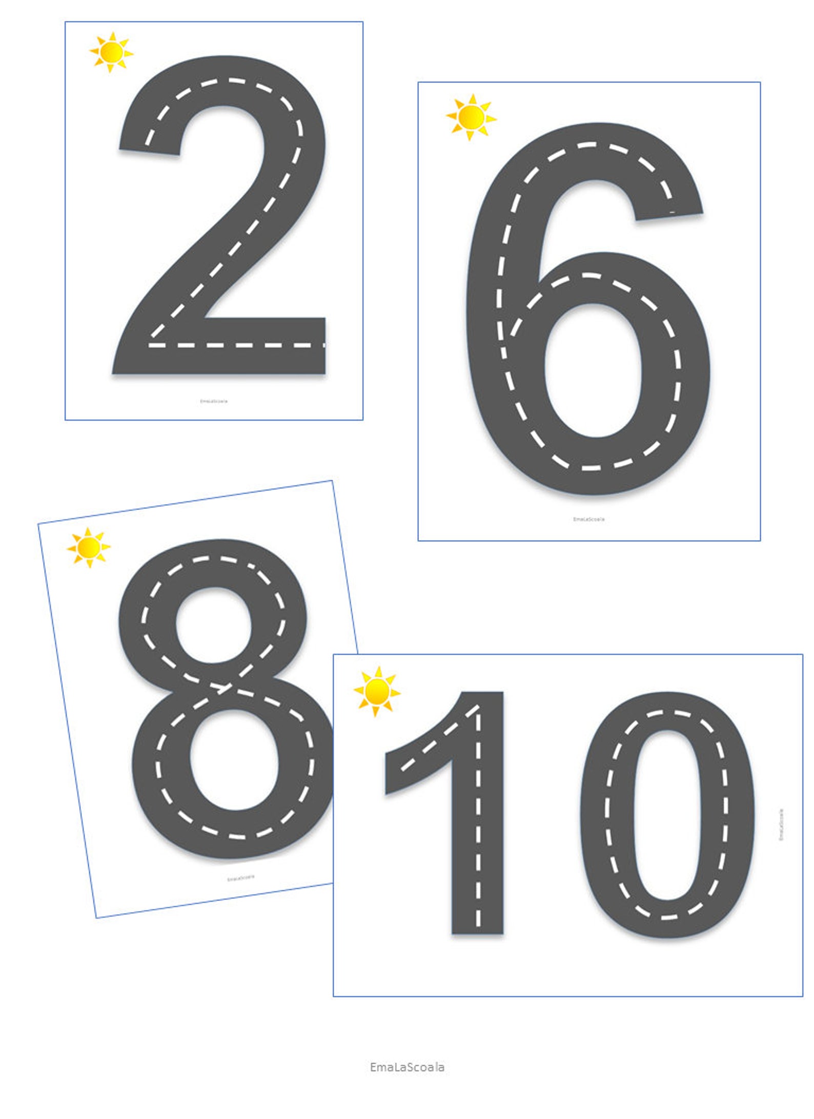 Number Mats Tracing Numbers Printable Race Car Mats Instant - Etsy