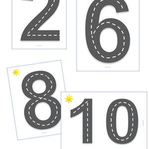 Number Mats Tracing Numbers Printable Race Car Mats Instant - Etsy