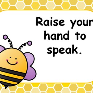 Bee Theme Classroom Rules, Printable Posters - Etsy