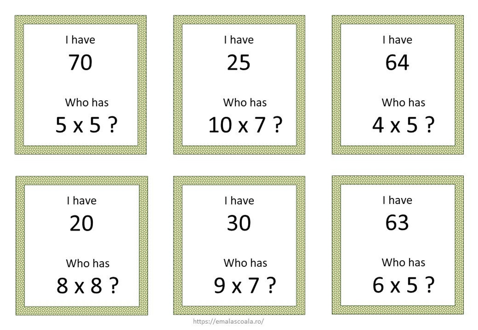 Math Worksheets, Printable 2nd Grade Multiplication Game, 80 Pages Math ...