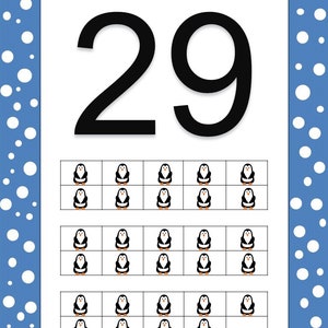 Printable Numbers Posters, Penguin Theme, Classroom Bulletin Board - Etsy