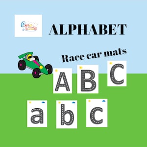 Alphabet Race Car Mats, Printable Alphabet Letters, Tracing Letters - Etsy