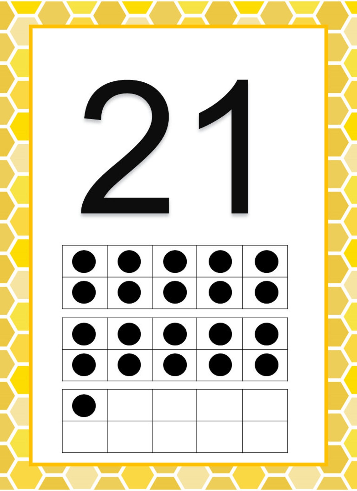 Bee Themed Number Posters - Etsy
