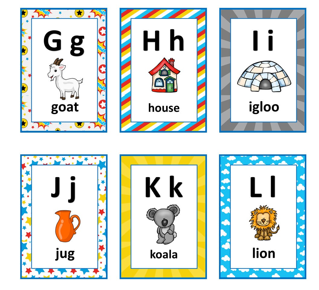Alphabet Posters, Classroom Decor Printable Posters, Superhero Theme - Etsy