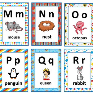 Alphabet Posters, Classroom Decor Printable Posters, Superhero Theme - Etsy